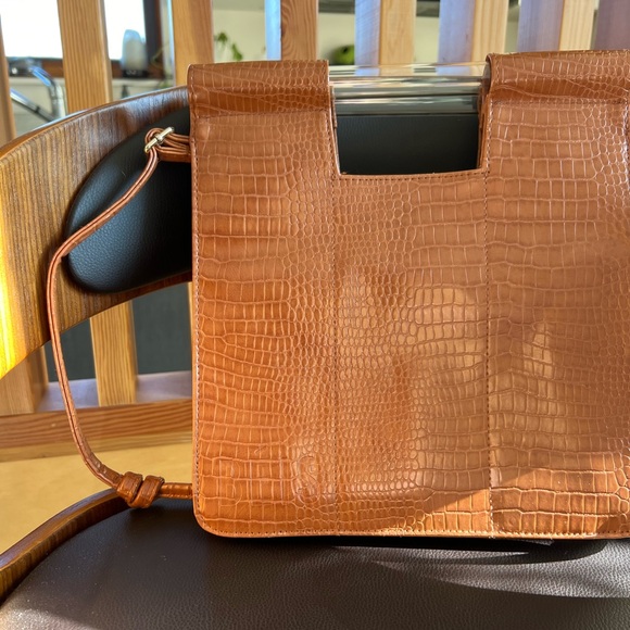 BEIS | Bags | Beis Cognac Croc Crossbody | Poshmark